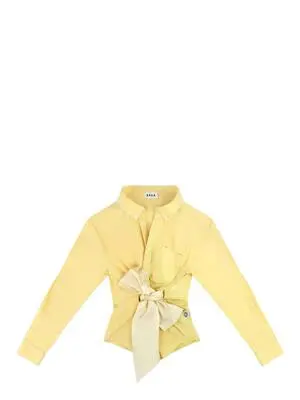 AREA Cotton Satin Knot Oxford Shirt - Yellow