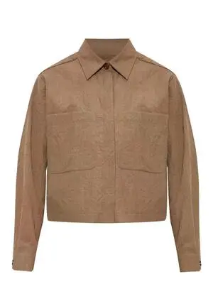 Max Mara Textured Shirt With Pockets - Brown