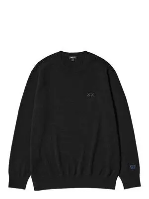 Uniqlo X Kaws Cashmere Crewneck Sweatshirt Sweater - Black