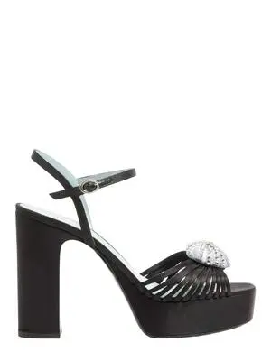Valentino Garavani Coeur Royal Platform Sandals - Black
