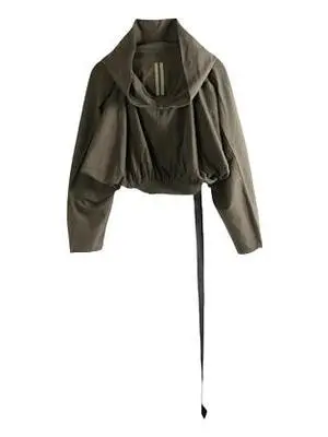 Rick Owens DRKSHDW Cropped Hooded Top Dark Dust