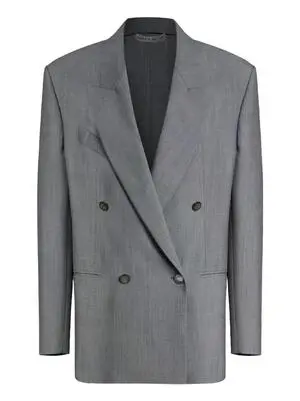 NINEMINUTES The Submarine Double-breasted Peaked-lapel Blazer - Grey