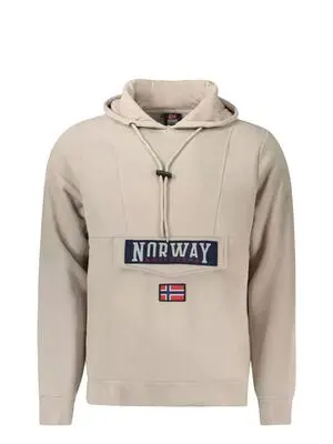 NORWAY 1963 Logo-Patch Flap-Pocket Hoodie Neutrals