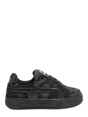 DIESEL® S-d-ollie Washed Denim Sneakers - Black