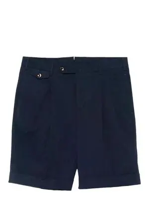 PT TORINO Pleated-detail Turn-up Shorts - Blue