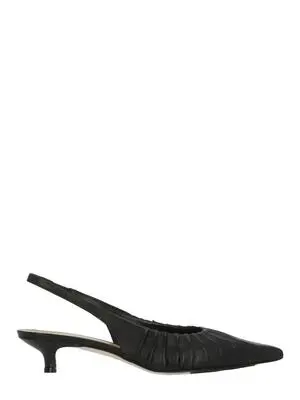 JULIE DEE Ruched Slingback Pumps - Black