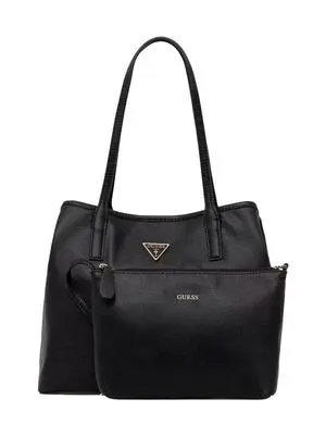 Guess Victtoria Logo-plaque Tote Bag - Black
