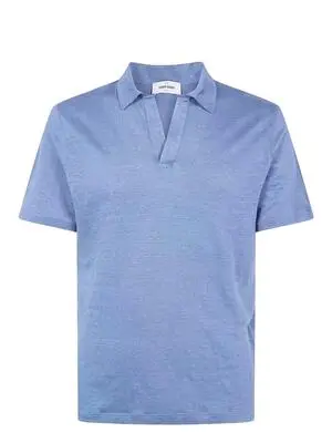 GRAN SASSO Slub-texture V-neck T-shirt - Blue