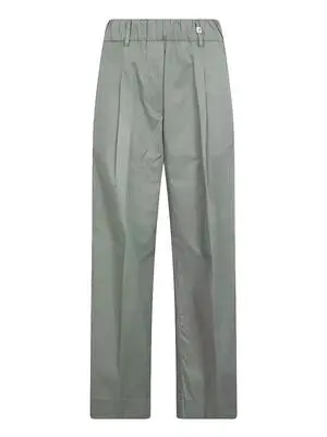MYTHS Pleated Elasticated-waistband Trousers - Green