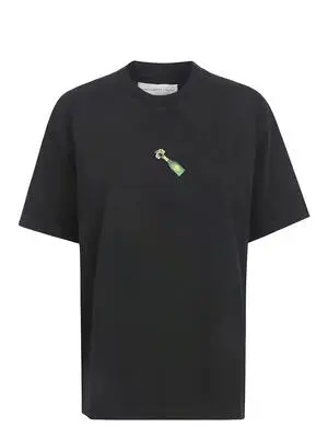 ALBERTO BRESCI Embroidered-motif T-shirt - Black