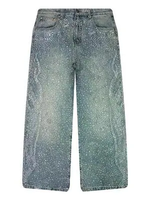 BIRTH OF ROYAL CHILD Zodiac Crystal Embellished Jeans - Blue