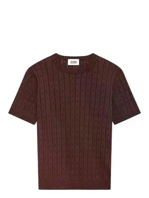 Alpha Studio Short-sleeved Sweater - Brown