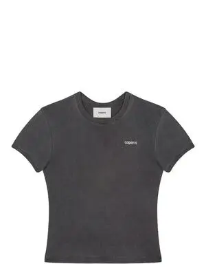 Coperni Logo-print Cropped T-shirt - Grey