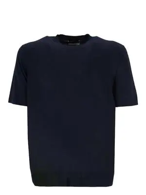 HOSIO Short-sleeve Knitted T-shirt - Blue