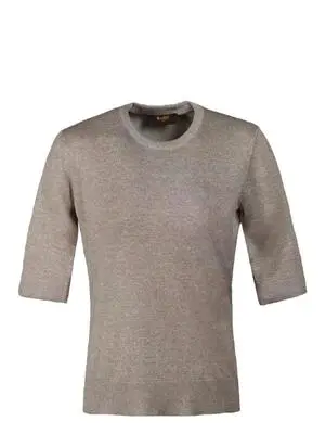 MOORER Arlette Metallic-effect Top - Neutrals