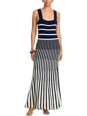 Velvet By Graham & Spencer Aveline Wide Stripe Maxi Dress - Navy