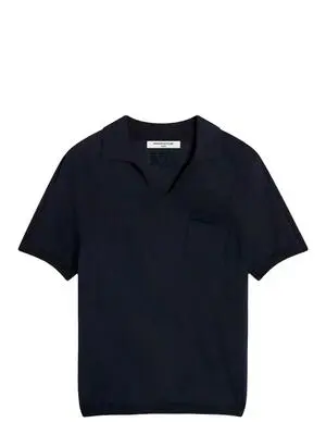 Maison Kitsuné Knitted V-neck Shirt - Blue