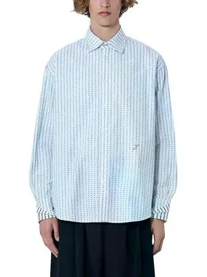 Jacquemus Patterned Cotton Poplin Shirt - Blue