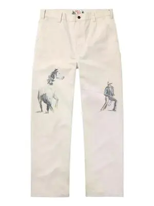 ONE OF THESE DAYS Graphic-print Trousers - Neutrals