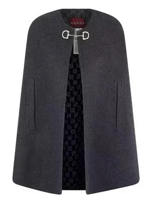 Gucci Horsebit Reversible Cape - Grey