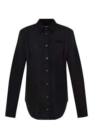 DIESEL® Logo-embroidered Shirt - Black