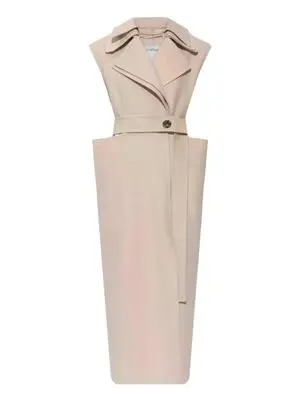 Sportmax Belted Sleeveless Coat - Neutrals