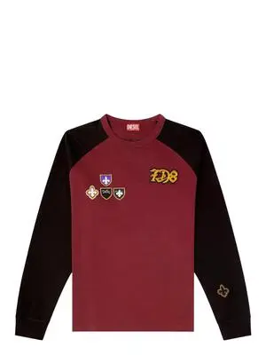 DIESEL® T-norm-ls-rag-cp Appliqué Long-sleeve T-shirt - Red