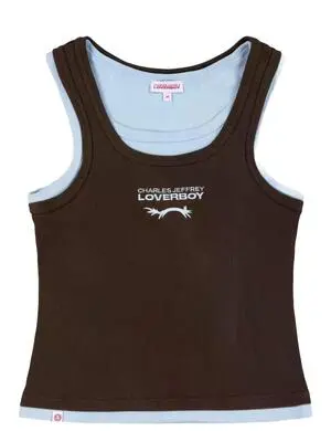 CHARLES JEFFREY Logo-print Layered Vest - Brown