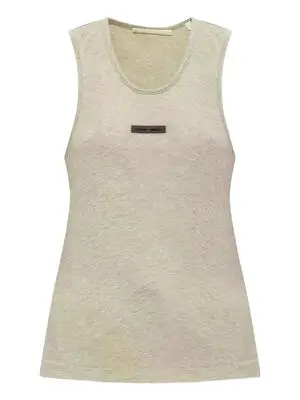 Fear Of God Logo-patch Sleeveless Tank Top - Neutrals