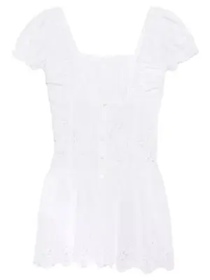 Frankies Bikinis Lucien Broderie-anglaise Mini Dress - White