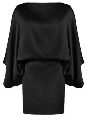 NINEMINUTES The Macha Draped Mini Dress - Black