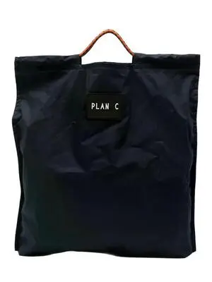 PLAN C Logo-Patch Rope-Handle Tote