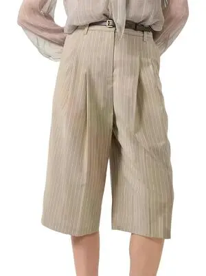 Barbara Bui Pinstriped Bermuda Shorts - Neutrals