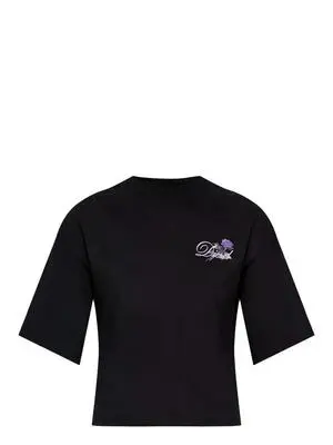 DIESEL® Floral-print Cropped T-shirt - Black