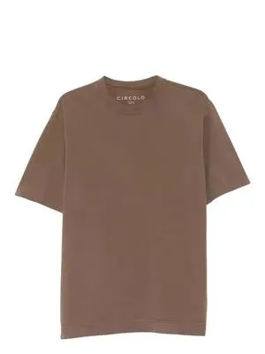 CIRCOLO 1901 Crew-neck Short-sleeves T-shirt - Brown