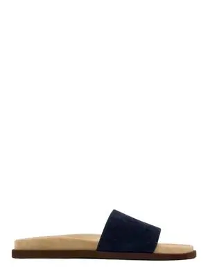 Brunello Cucinelli Suede Slip-on Sandals - Blue