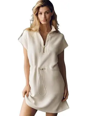Varley Avaya Half-zip Mini Dress - Pristine