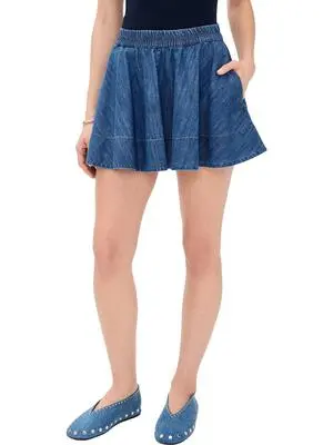 Suzie Kondi Lina Mini Circle Denim Skirt - Aegean