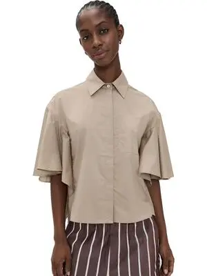 MEIMEIJ Boxy Flared Short-sleeve Shirt - Corda