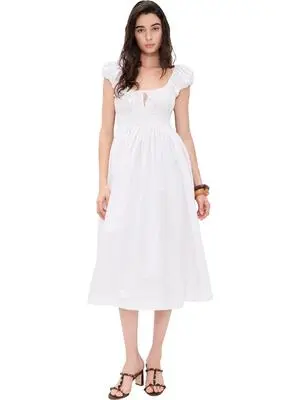 Warp + Weft Big Sky Poplin Midi Dress - Optic
