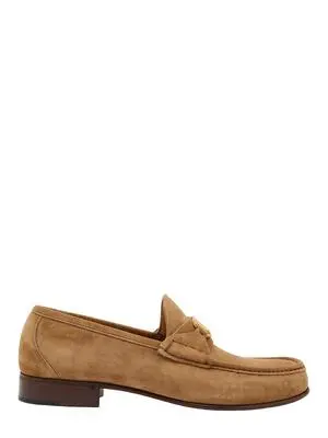 Valentino Garavani VLogo Suede Loafer Tan