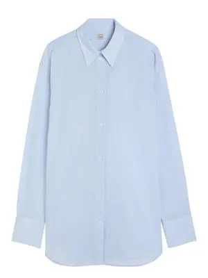 TOTEME Cotton And Linen-blend Shirt - Light Blue