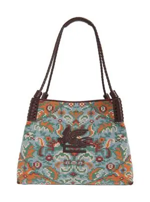 Etro Libra Jacquard Tote Bag Multicolor Azure Base