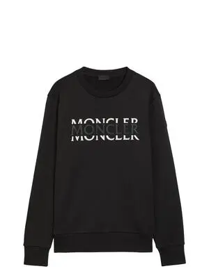 Moncler Logo-print Cotton Sweatshirt - Black
