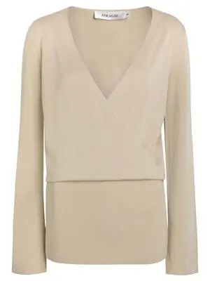 AYA MUSE Gema Knit Mini Wrap Dress - Sand