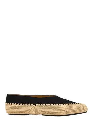 Gabriela Hearst Raffia And Suede Flats - Black