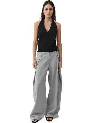 ST. AGNI Fine Merino Halter Top - Black
