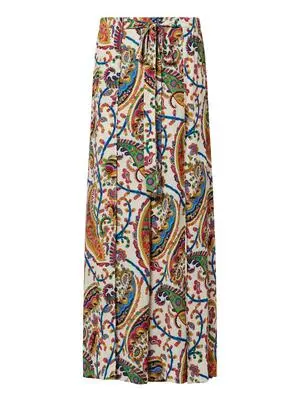 Etro Paisley Pleated Palazzo Pants - Multicoloured