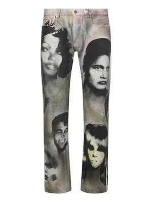 Versace Printed Straight Jeans Multicoloured
