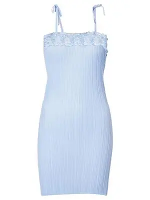 Chloé Lace-trimmed Wool Slip Dress - Blue